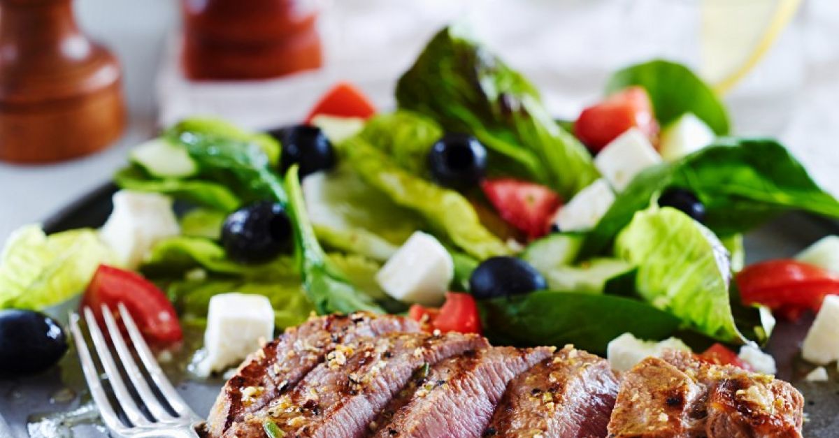 Greek Salad With Lamb Steaks Recipe Eat Smarter Usa